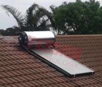 China Rooftop Compact Solar Water Heater Blue Titanium Coating Flat Plate Solar Collector for sale