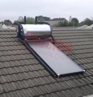 China Integrated Pressurized Flat Plate Solar Hot Water Blue Titanium Solar Collector for sale