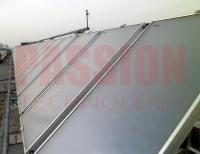 China 8000L Resort Solar Water Heating Solution Blue Titanium Flat Plate Solar Collector for sale