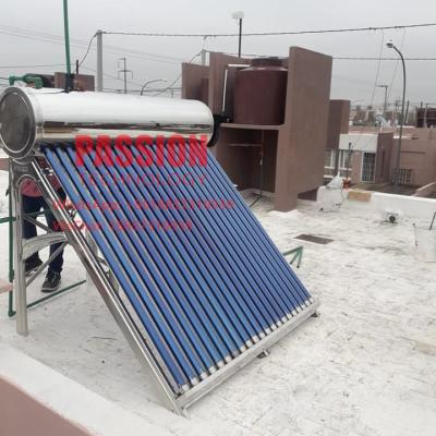 China 250L Thermal Solar Vacuum Tube Water Heater Galvanized Steel Painted Steel Shell for sale