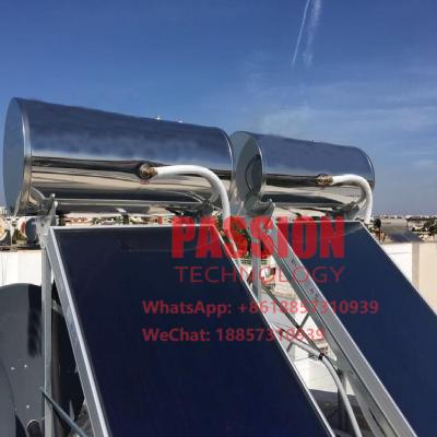 China 200L Flat Panel Solar Water Heater 300L Blue Film Flat Plate Solar Thermal Heater for sale