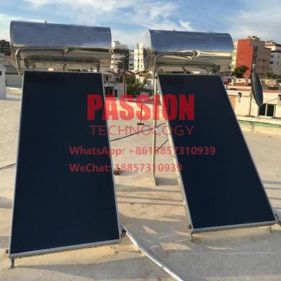 China 100L Flat Panel Solar Thermal Heater 150L Blue Coating Flat Plate Solar Heating System for sale