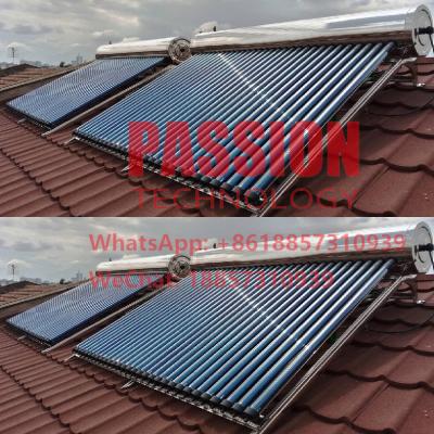 China Rooftop Presssure Solar Water Heater 300L Compact Heat Pipe Solar Heating System for sale