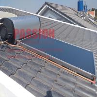 China 300L Flat Plate Solar Water Heater Pitched Roof Blue Flat Panel Solar Collector for sale