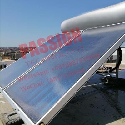 China Rooftop Flat Panel Solar Water Heater 2.5m2 Blue Film Flat Plate Solar Collector for sale
