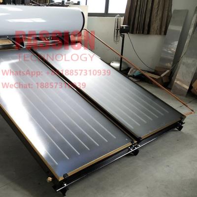 China 250L Pressure Flat Panel Solar Water Heater 2m2 Black Flat Plate Solar Collector for sale