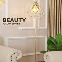 China Nordic Decoration Crystal Modern Floor Lamp For Villa Home Indoor E14 for sale