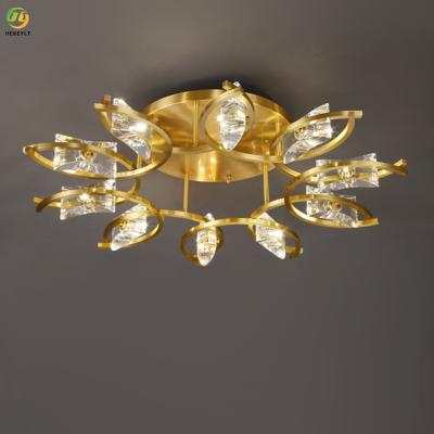 China Hotel Home Crystal LED Ceiling Light Customized Luxury for sale