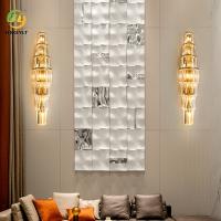 China Led Crystal Wall Lamp Luxury Atmosphere Background Light D25 X H100cm for sale