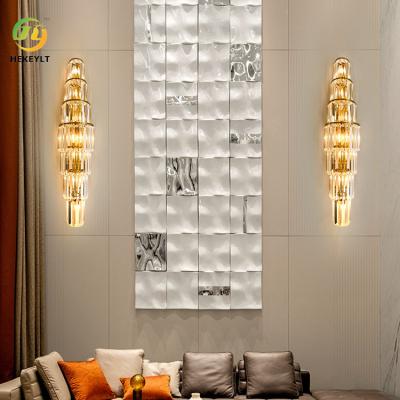 China Led Crystal Wall Lamp Luxury Atmosphere Background Light D25 X H100cm for sale