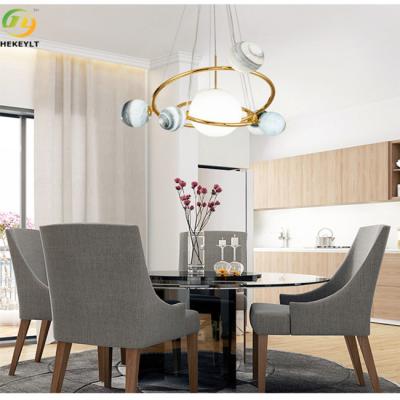 China Nordic Ring Hanging Kitchen Earth White Glass Decoration Modern Pendant Light for sale