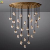 China E12 Used For Home/Hotel  Copper Modern Fashionable Clear Crystal Pendant Light for sale
