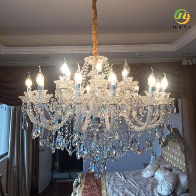 China Luxury Crystal Candle Lamps Chandeliers Villa Hall E14 for sale