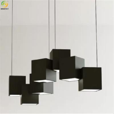 China Home Hotel Acrylic Iron Art Baking Paint Black White LED Modern  Pendant Light for sale