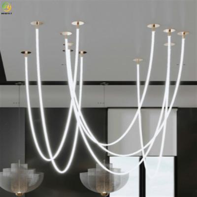 China Home/Hotel Metals Art Baking Paint White  Line Decoration LED Ceiling Light for sale