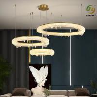 China Postmodern LED Modern Ring Chandelier Clear Amber For Bedroom for sale