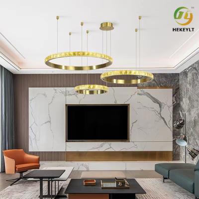 China Restaurant LED Clear Amber Modern Ring Light Postmodern Light Luxury for sale