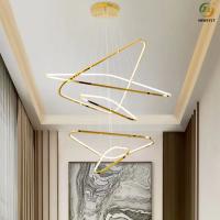 China Luxury Triangle Stainless Steel Modern Ring Light For Living Room Bedroom for sale