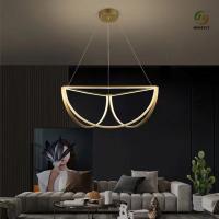 China Gold Nordic Postmodern D Shaped Restaurant Hotel Modern Ring Light for sale