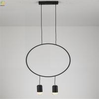 China Acrylic Home/Hotel Metals Art Baking Paint Black LED Nordic Pendant Light for sale