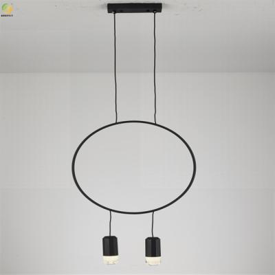 China Acrylic Home/Hotel Metals Art Baking Paint Black LED Nordic Pendant Light for sale