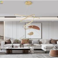 China Mirror Titanium Home Art Baking Paint Gold LED Nordic Pendant Light for sale