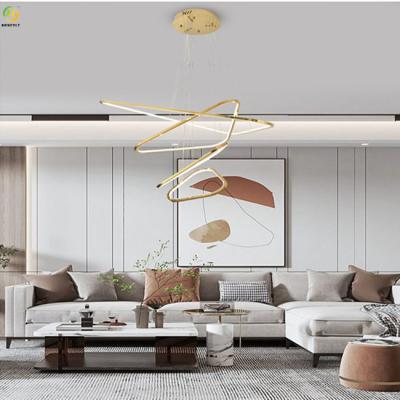 China Mirror Titanium Home Art Baking Paint Gold LED Nordic Pendant Light for sale
