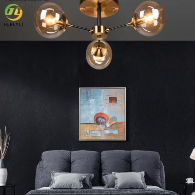 China Nordic Style Iron Glass LED Ceiling Light For Home / Hotel for sale