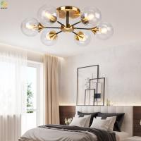 China LED Clear Nordic Glass Pendant Light Iron  Art Baking Paint For Bedroom for sale