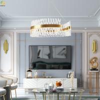 China Iron Electroplating Crystal Home Art Baking Paint Gold LED Nordic Pendant Light for sale
