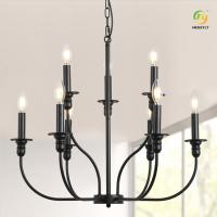 China 8 heads e26/e27 Suspended Light Black iron Nordic Pendant Light for sale