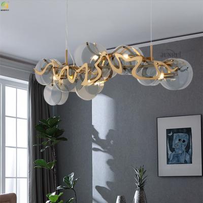 China Iron Electroplating Nordic Crystal Pendant Light Home Art Baking Paint Gold E14 for sale