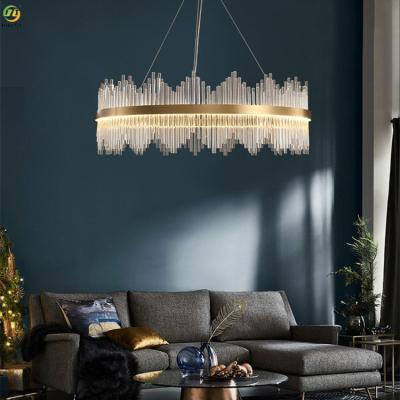 China E14 Iron Electroplating Crystal Nordic Pendant Light For Home Art Baking Paint Gold for sale