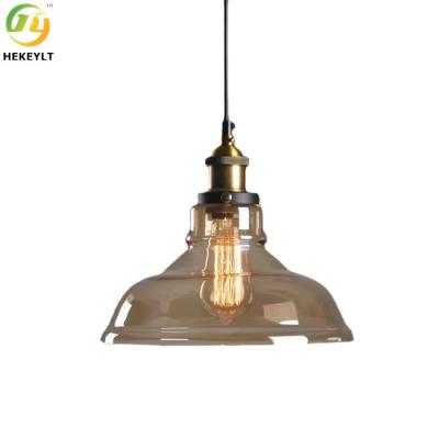 China Round Decoration Modern Amber Glass Pendant Light LED 85V - 265V for sale