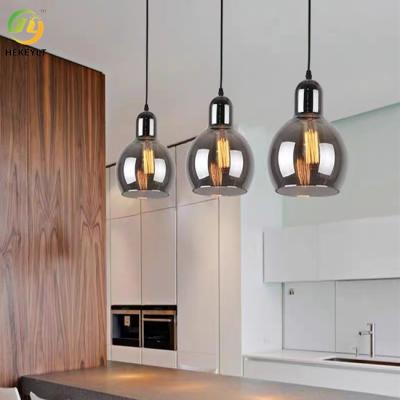 China Round E26 Nordic Glass Pendant Light Indoor Decoration D17cm X H25cm for sale