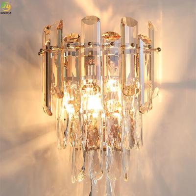 China Electroplating Crystal Modern Wall Light E14 For Bedroom / Living Room for sale