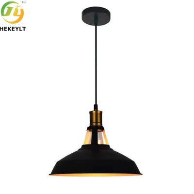 China Hot Sale Nordic E26 Bulb Base Iron Finish Black Pendant Light for sale