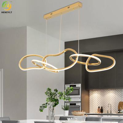 China Stainless Steel Silicon Drop Kitchen Modern Pendant Light Five Circle For Living Room for sale