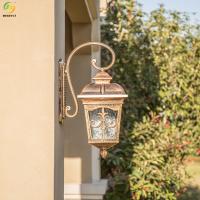 China Led Outdoor Wall Sconce Lamp Bronze Aluminium Glass E26 for sale