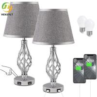 China Retro Bedside Touch Dimming USB Charging Table Lamp For Hotel Bedroom for sale