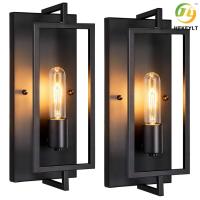 China Metal Rustic Modern Indoor Wall Sconce Lighting Matte Black for sale
