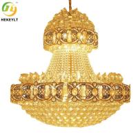 China Gold Luxury K9 Crystal Led Pendant Light Modern Classic Style for sale