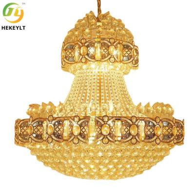 China Gold Luxury K9 Crystal Led Pendant Light Modern Classic Style for sale