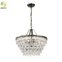 China E12 Modern Luxury Clear Tiered Led Chandelier With Crystal Accents for sale
