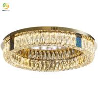 China K9 Nordic Luxury Crystal Led Ceiling Light Self contained two color light strip for sale