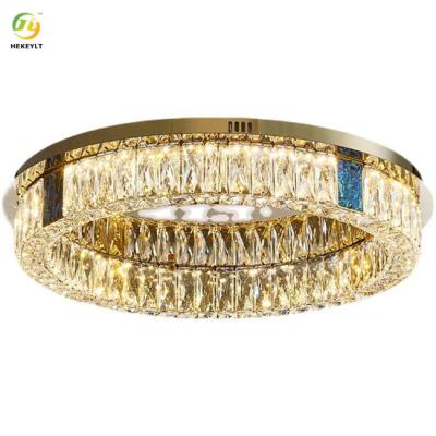China K9 Nordic Luxury Crystal Led Ceiling Light Self contained two color light strip for sale