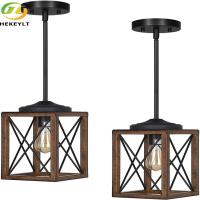 China E26 Farmhouse Iron Lantern Pendant Light Rustic Industrial Cage for sale