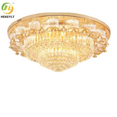 China Classic Luxury Gold Modern Led Crystal Ceiling Lamp E14 Bulb Base for sale