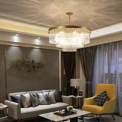 China Modern Gold Crystal Pendant Light Luxury Chandeliers AC85 - 265V for sale