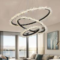 China Simple Atmosphere Crystal Wreath Modern Pendant Light Postmodern Living Luxury for sale